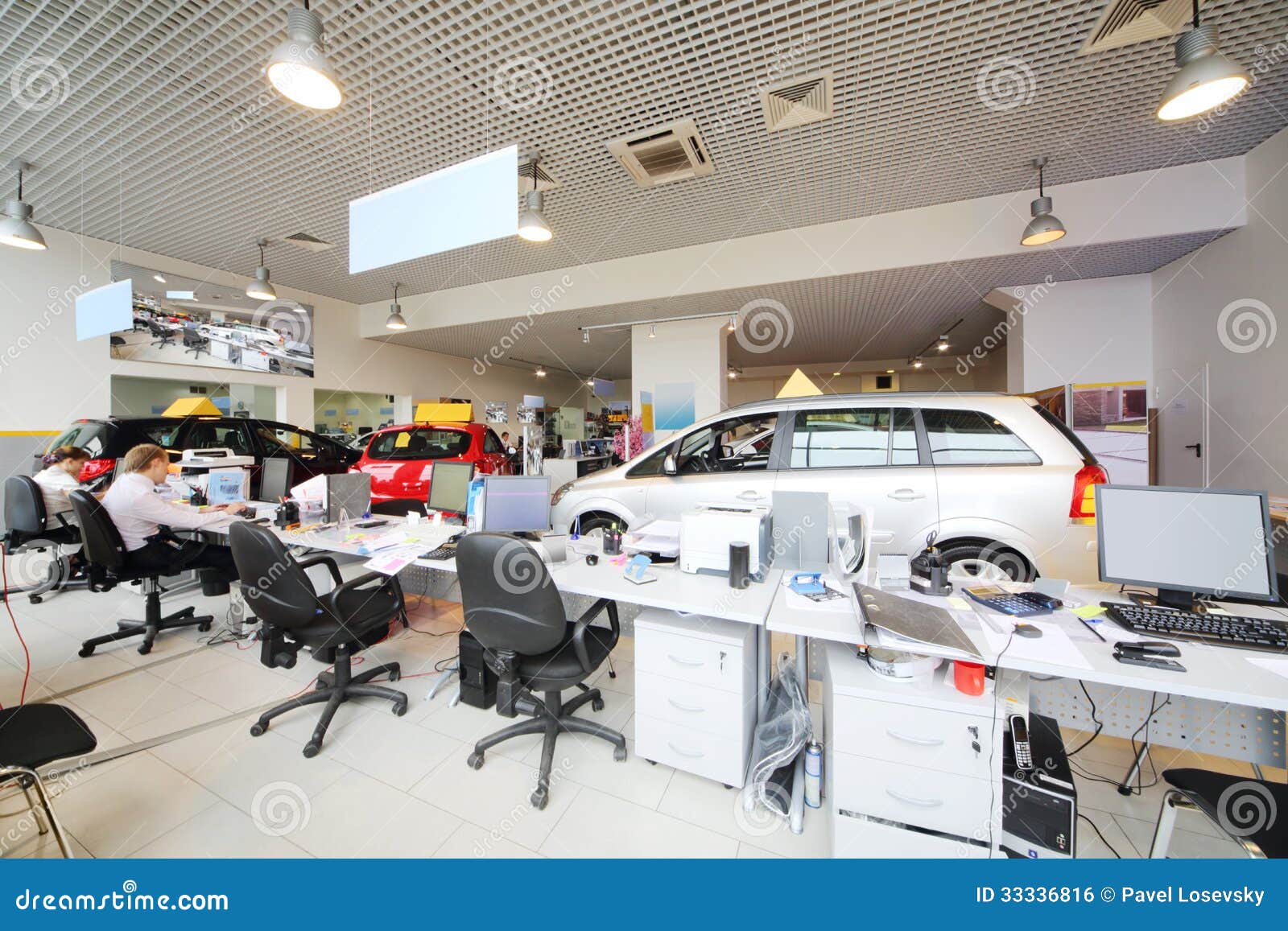 Large Office of Shop Selling Cars. Stock Photo - Image of industrial ...