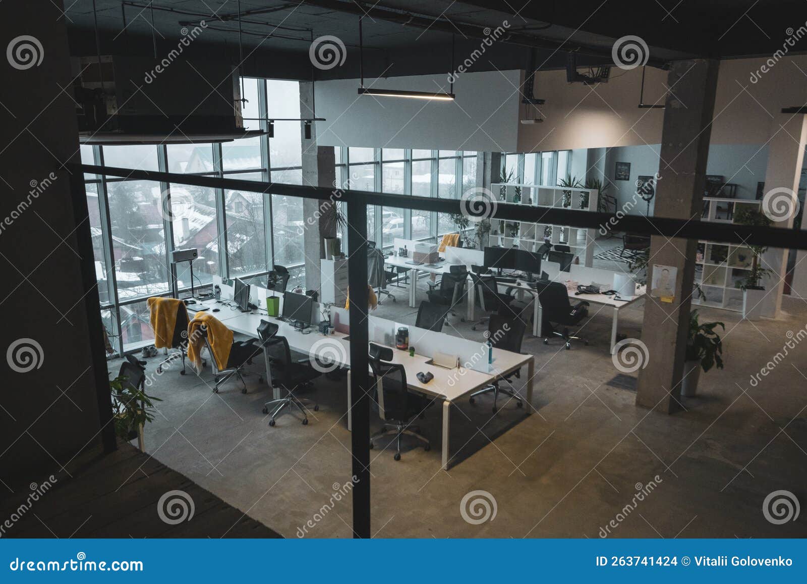 Large Office Space, Photo Above Stock Photo - Image of caucasian, team ...