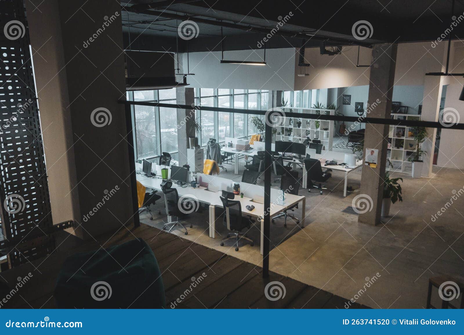Large Office Space, Photo Above Stock Photo - Image of crowd, caucasian ...