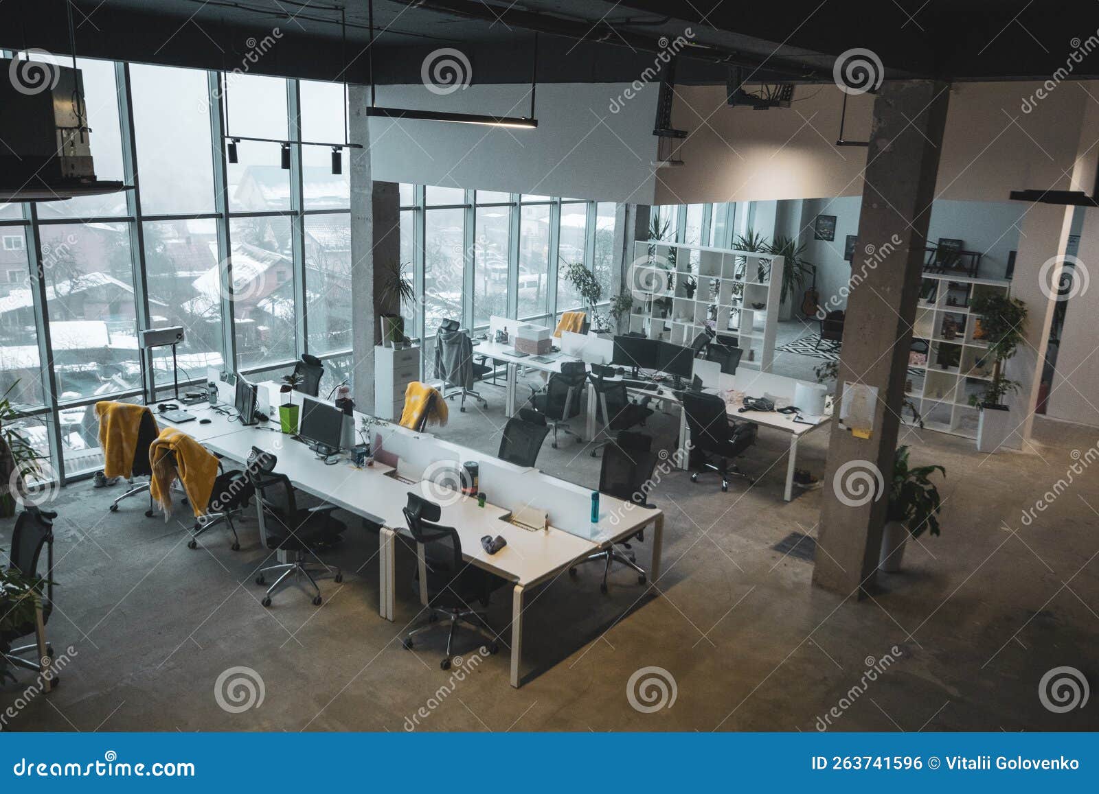 Large Office Space, Photo Above Stock Photo - Image of caucasian ...