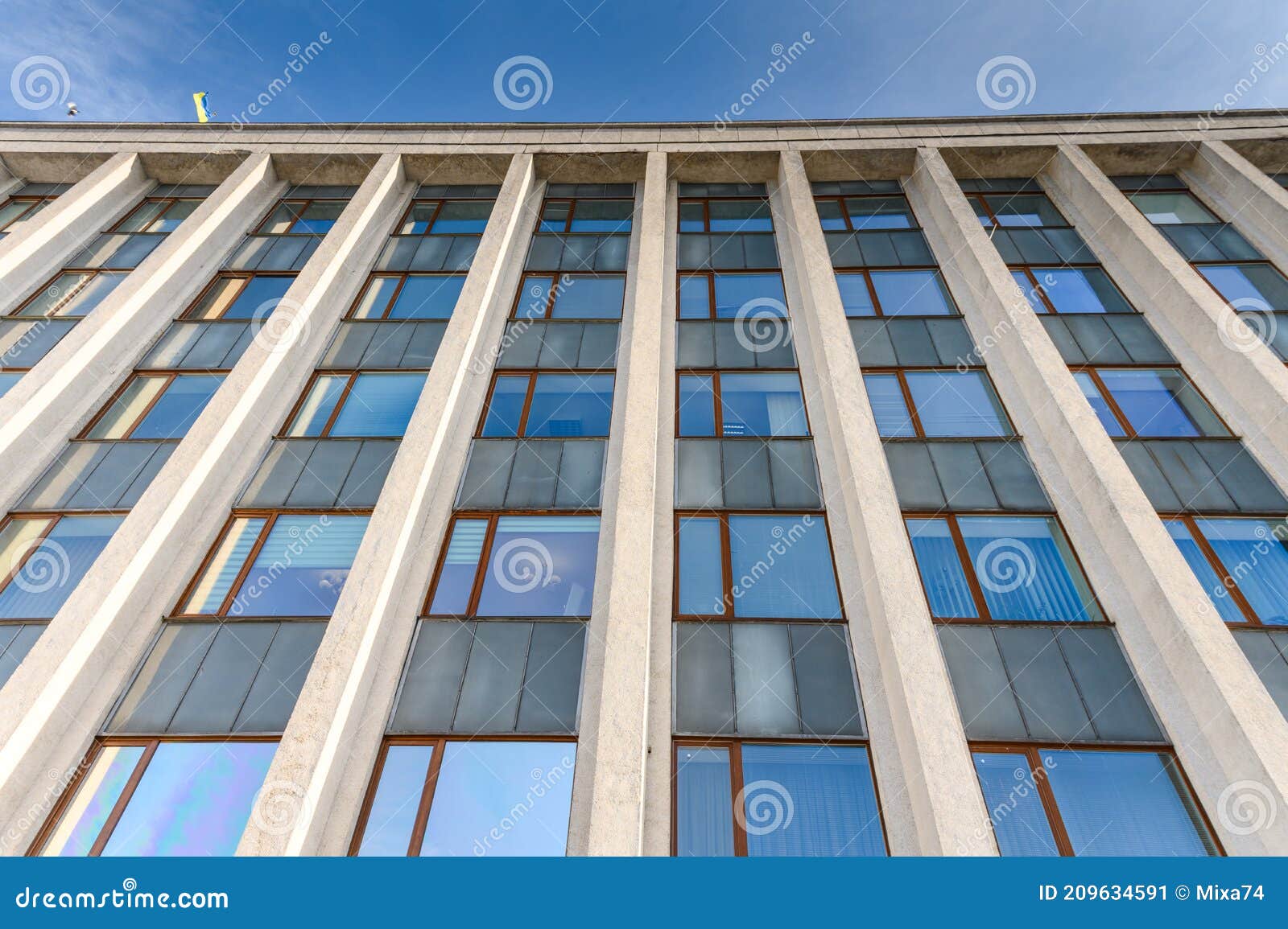 Large Office Windows in the City Hall5 Stock Image - Image of blue ...