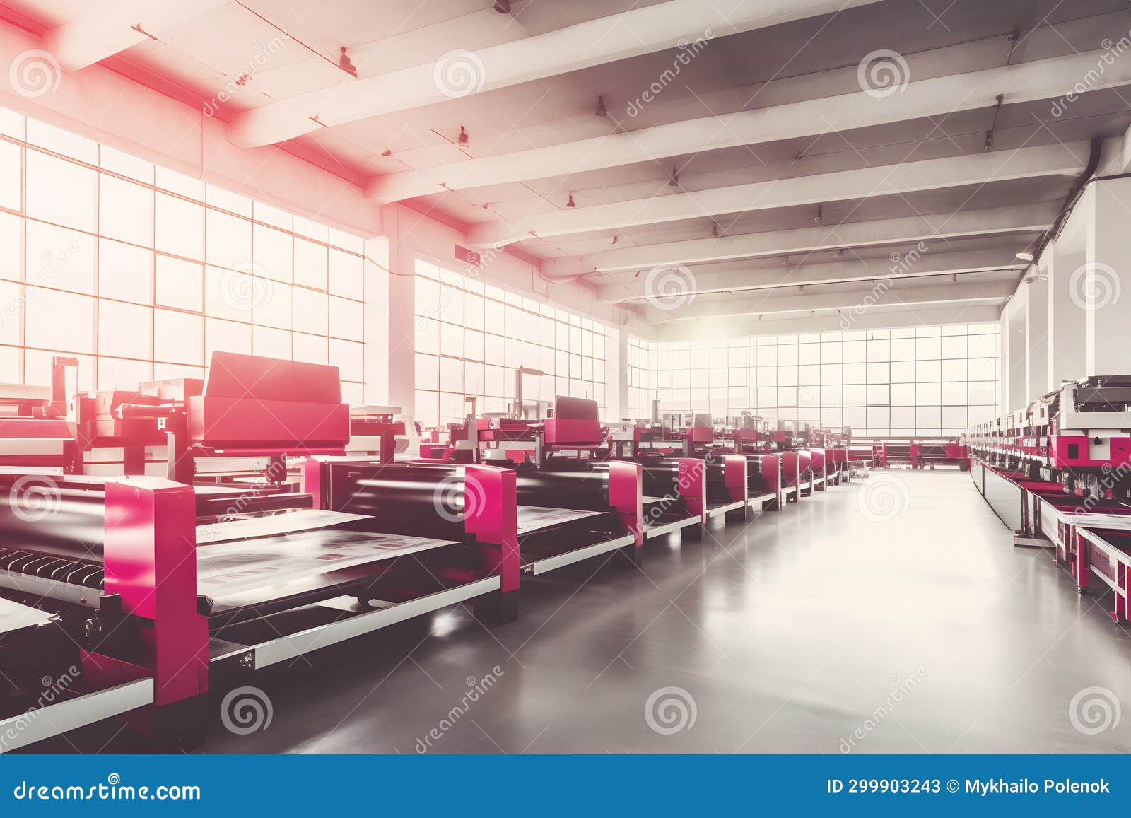 Large Offset Printing Press or Magazine Running. Neural Network AI ...