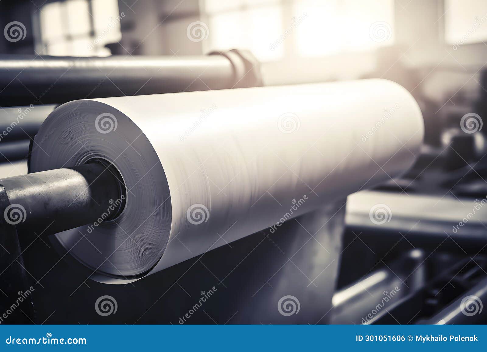 Large Offset Printing Press or Magazine Running. Neural Network AI ...