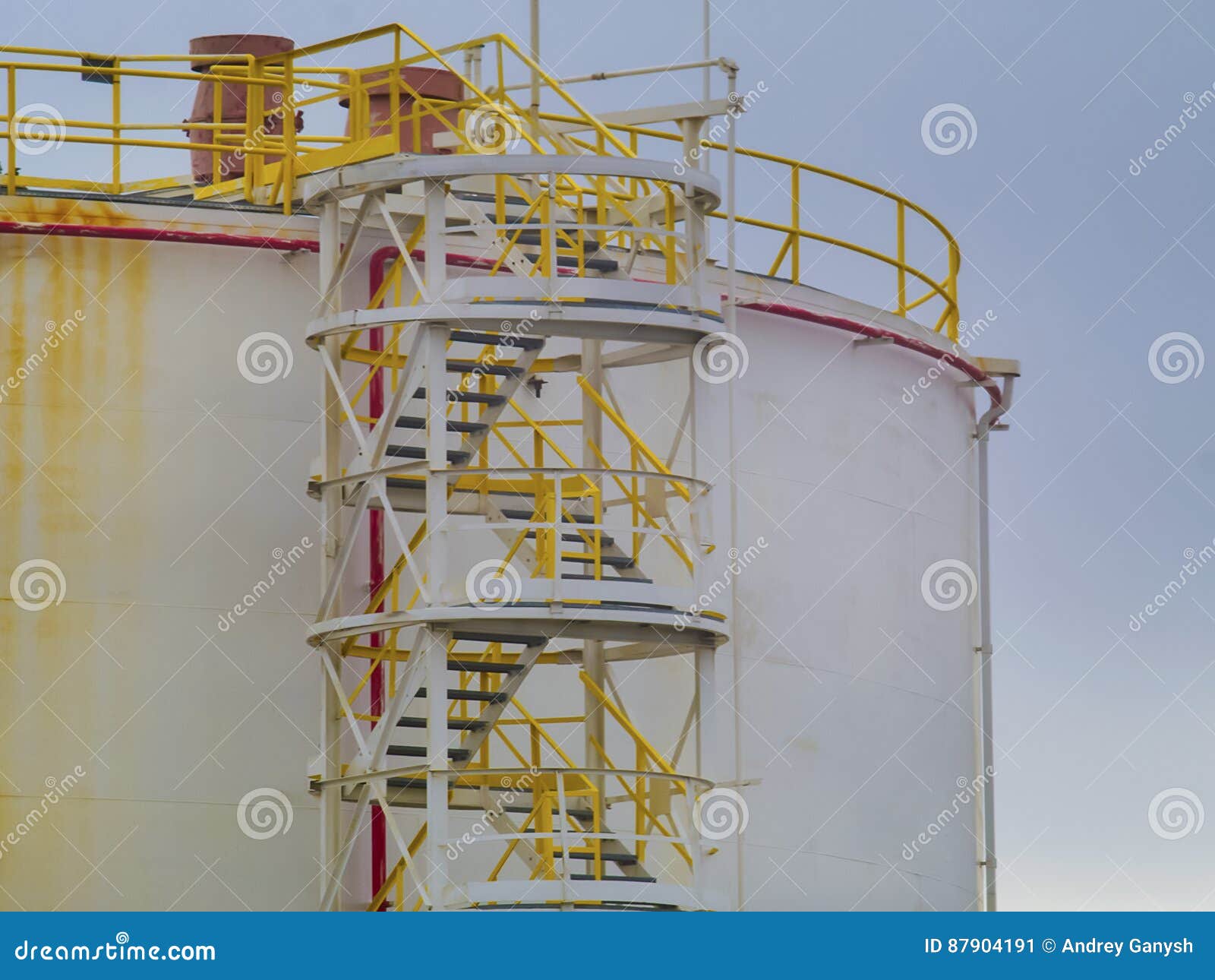 Large oil tank with ladder stock image. Image of diesel - 87904191