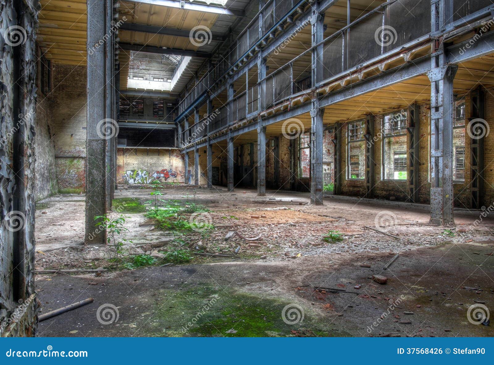 Large old abandoned hall stock photo. Image of city, construction ...