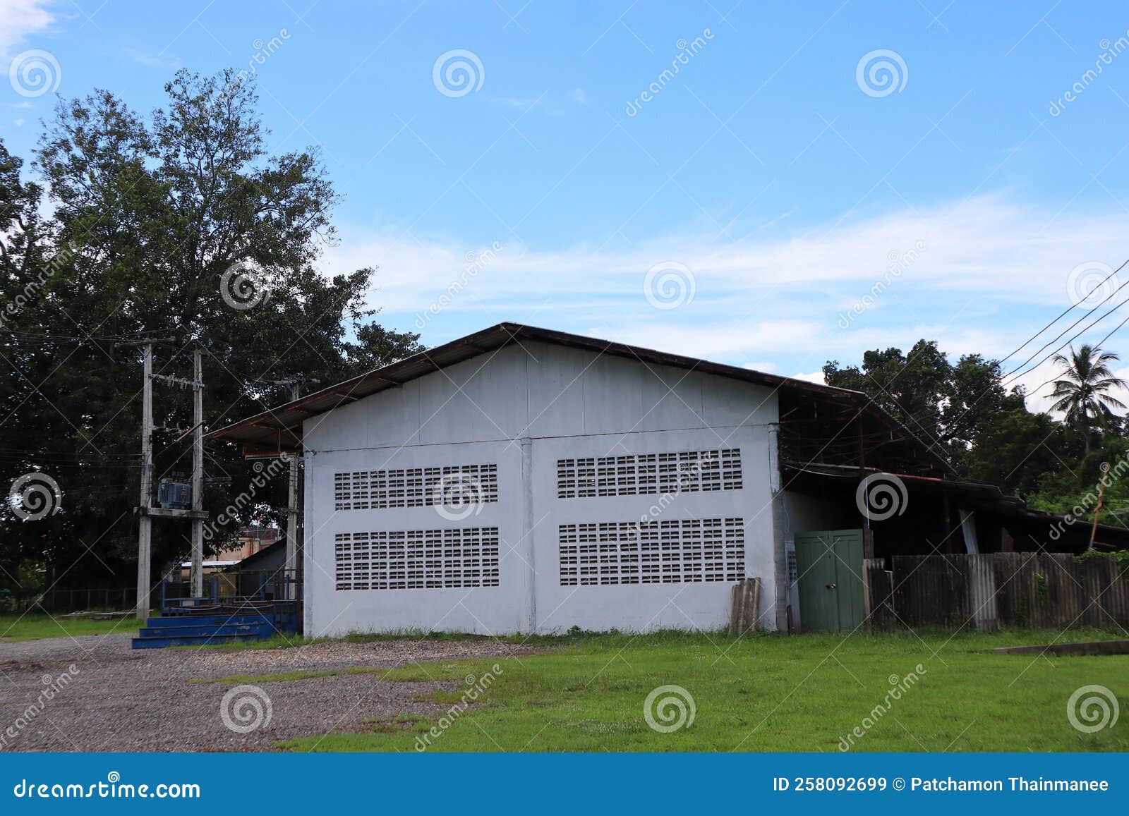 A Large Old Cement Building for a Warehouse. Stock Image - Image of ...