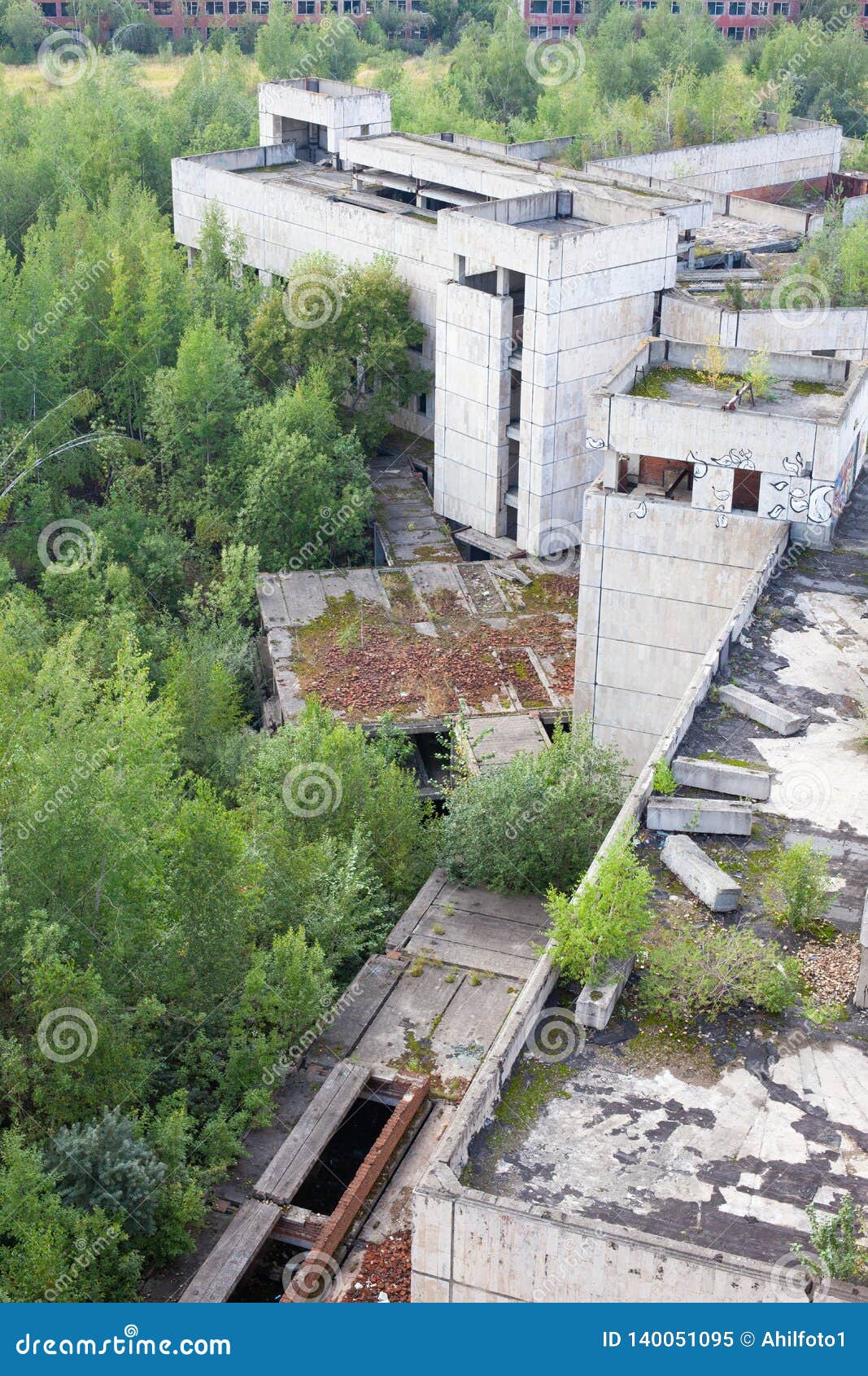 Large Old Collapsed Concrete Building Stock Image - Image of outdoor ...