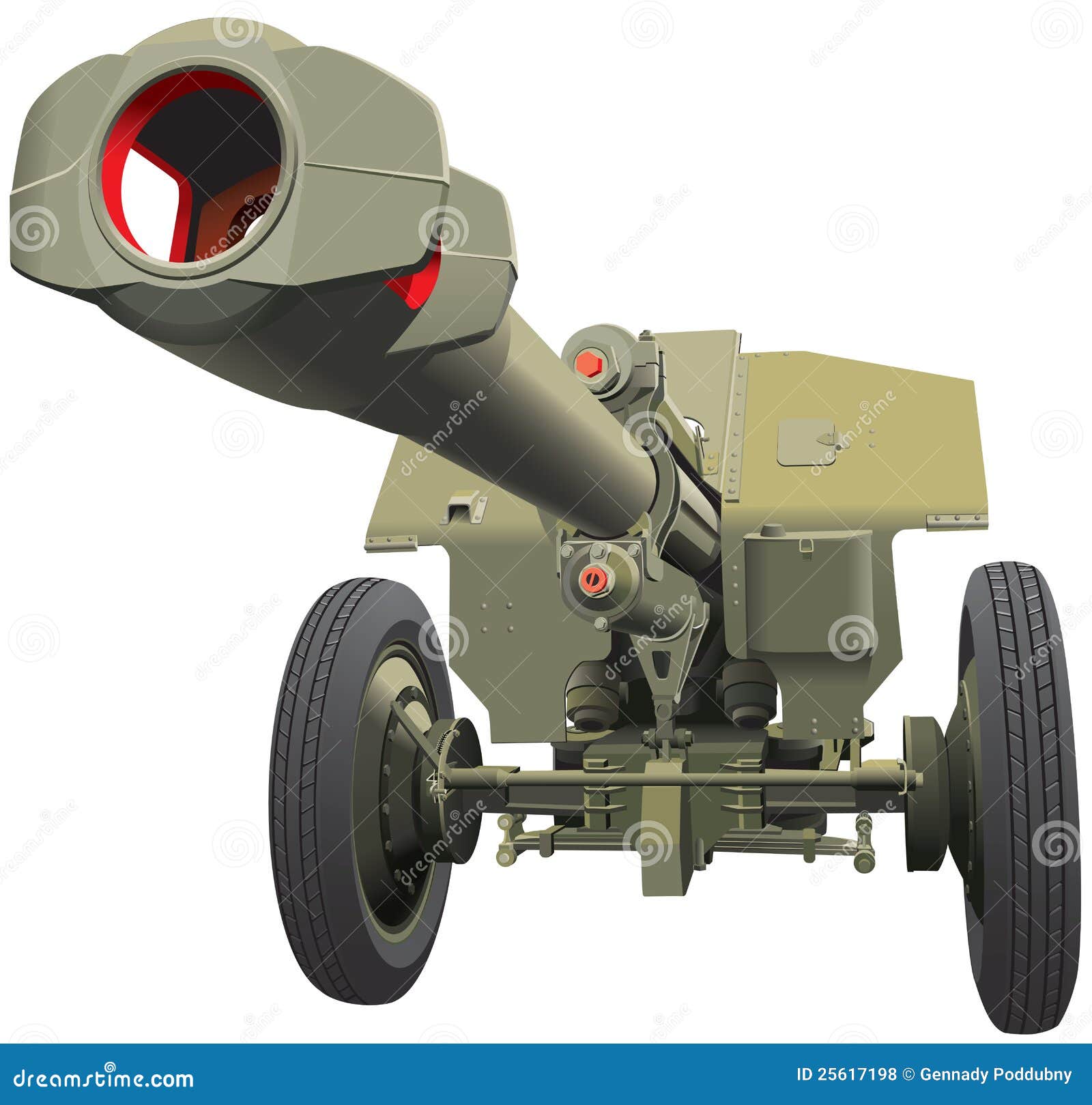 Large old gun stock vector. Illustration of howitzer - 25617198