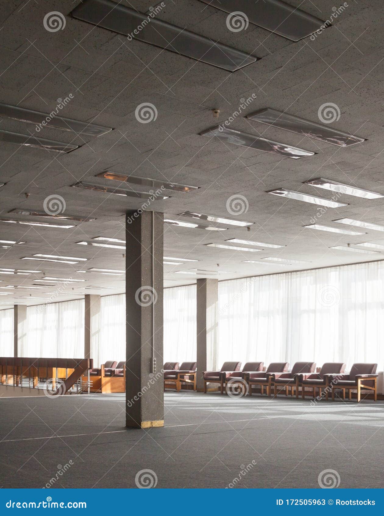 Large Old Lounge. Retro Style Interior Stock Image - Image of design ...