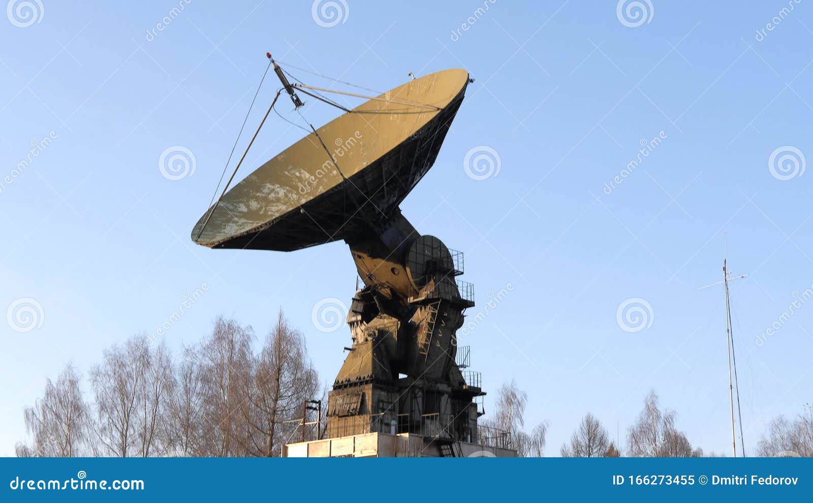 A Large Old Radar at an Old Base in the Middle of the Forest Stock ...