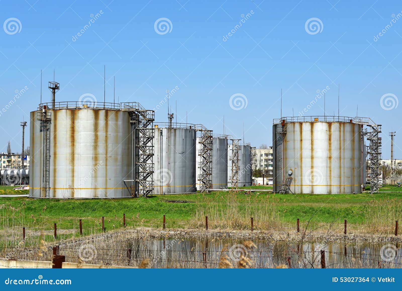 Large old tanks stock photo. Image of ladder, industrial - 53027364