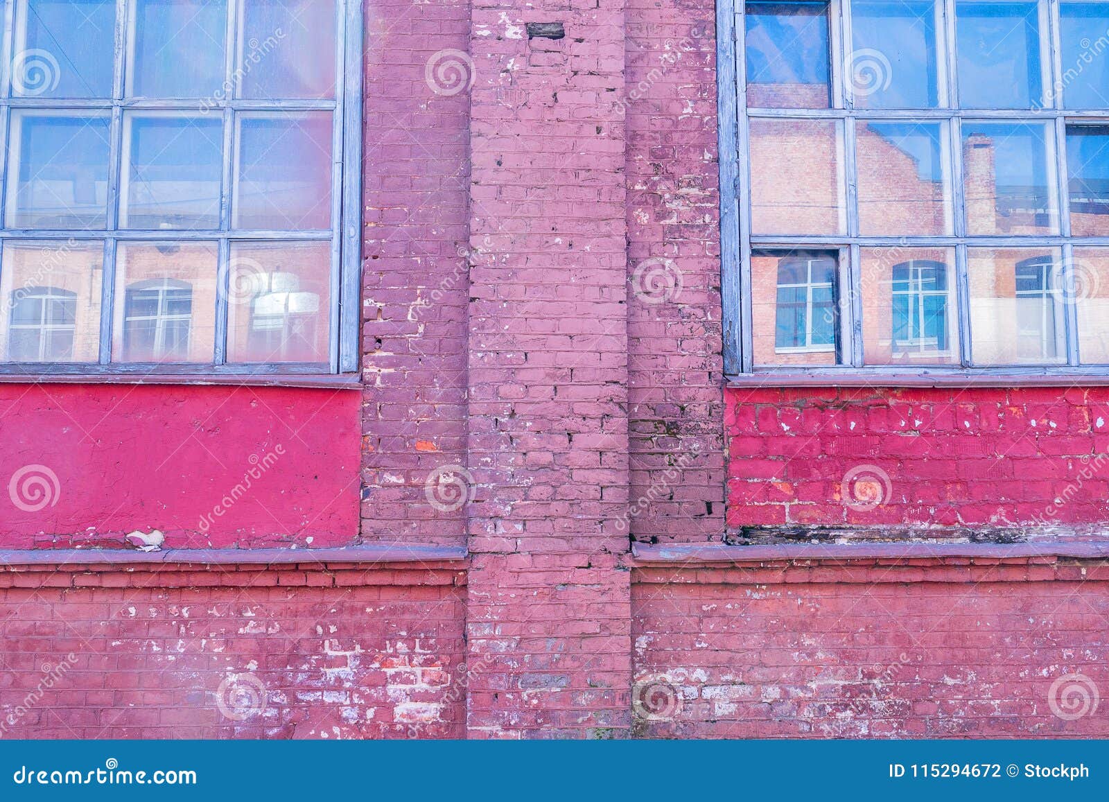 Large Old Windows, in a Brick Red Building Stock Photo - Image of ...