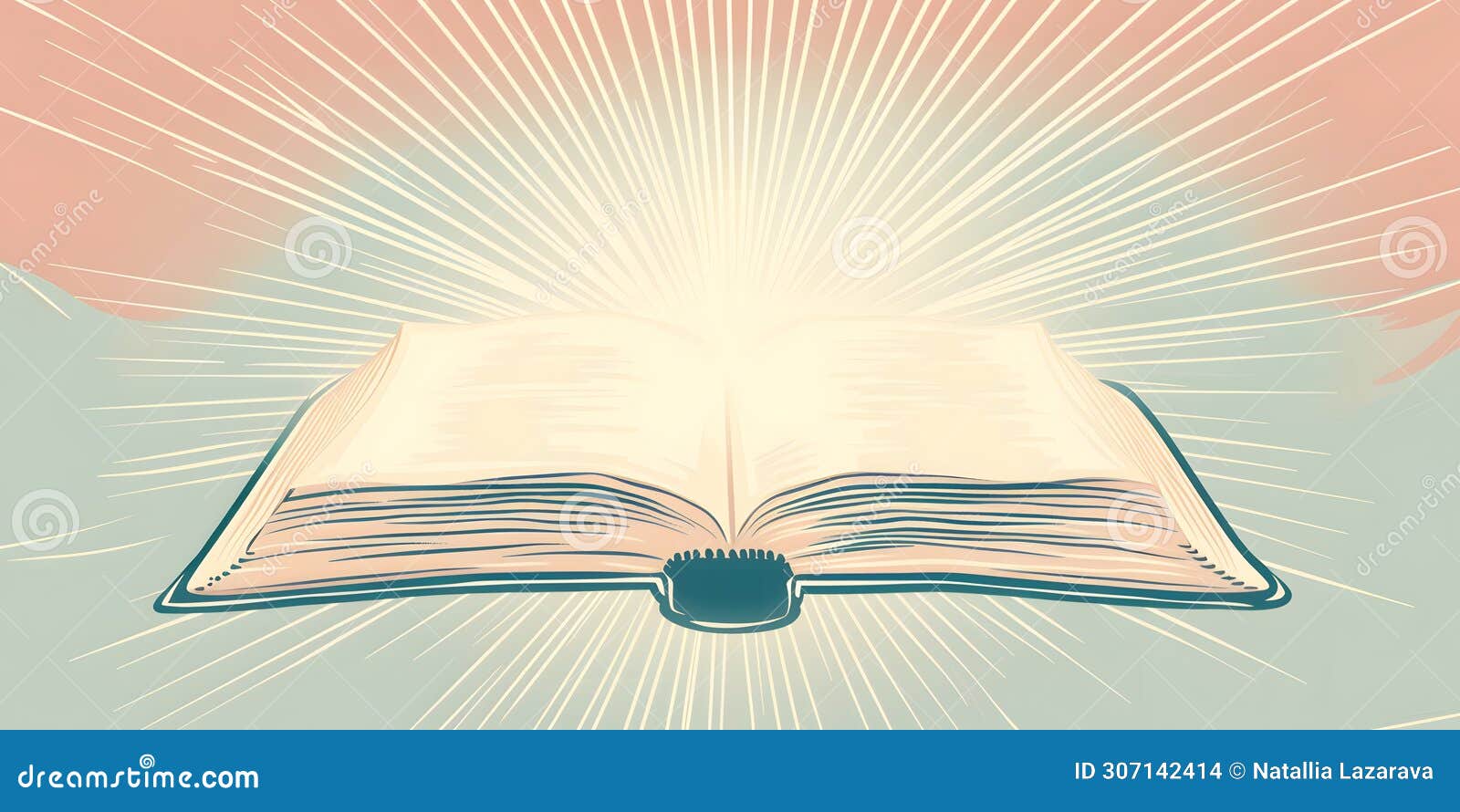 A Large Open Book with Gentle Light Rays in Pastel Colors, in the Style ...