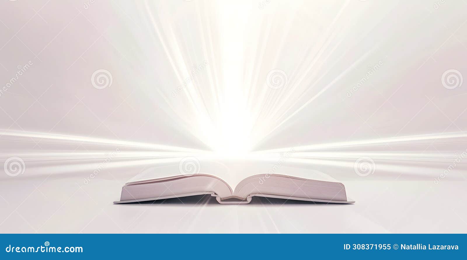 Large Open Book with Rays Emanating from Center of Book in Delicate ...