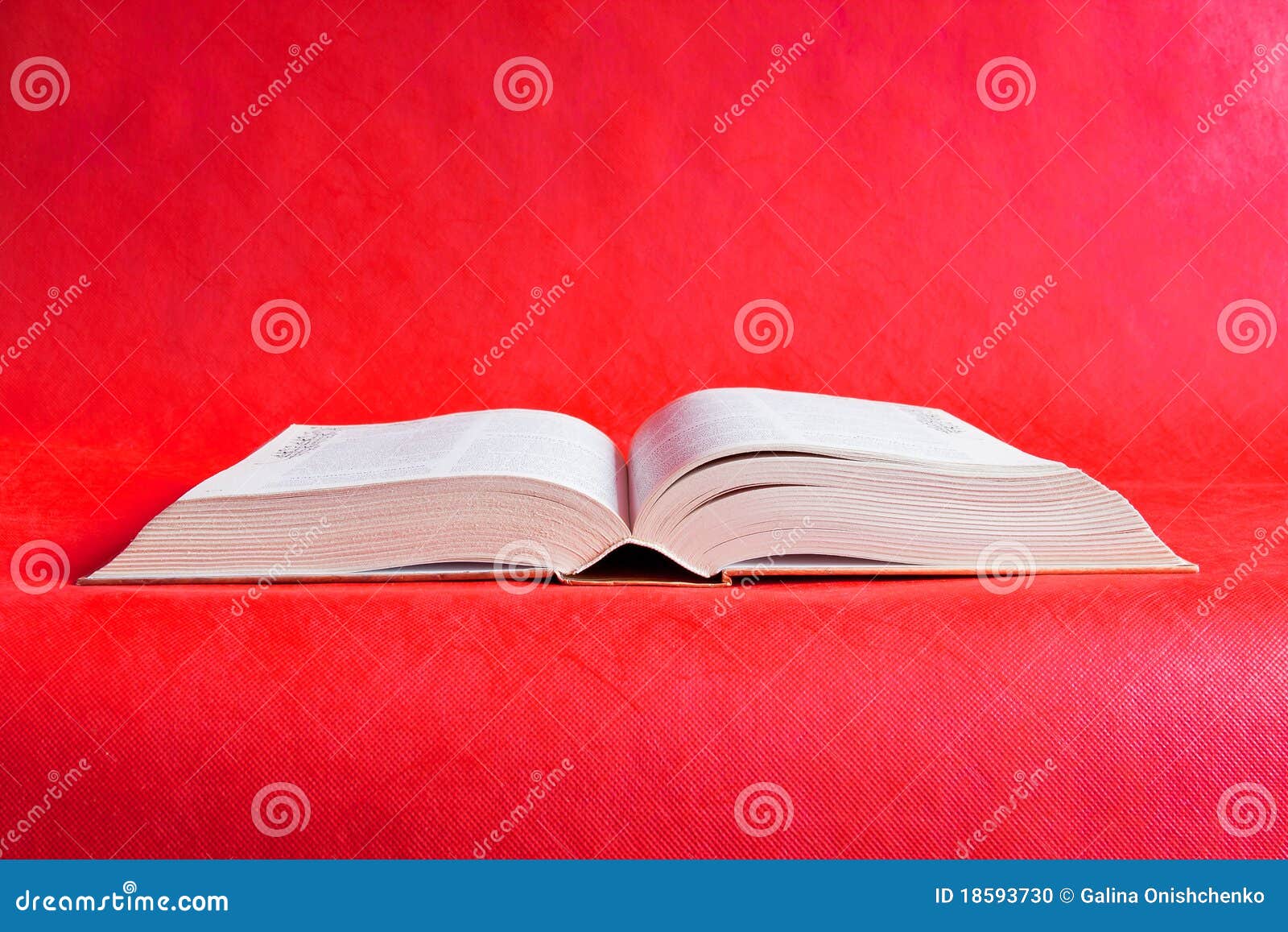 Large Open Book on a Red Background Stock Photo - Image of bright, page ...