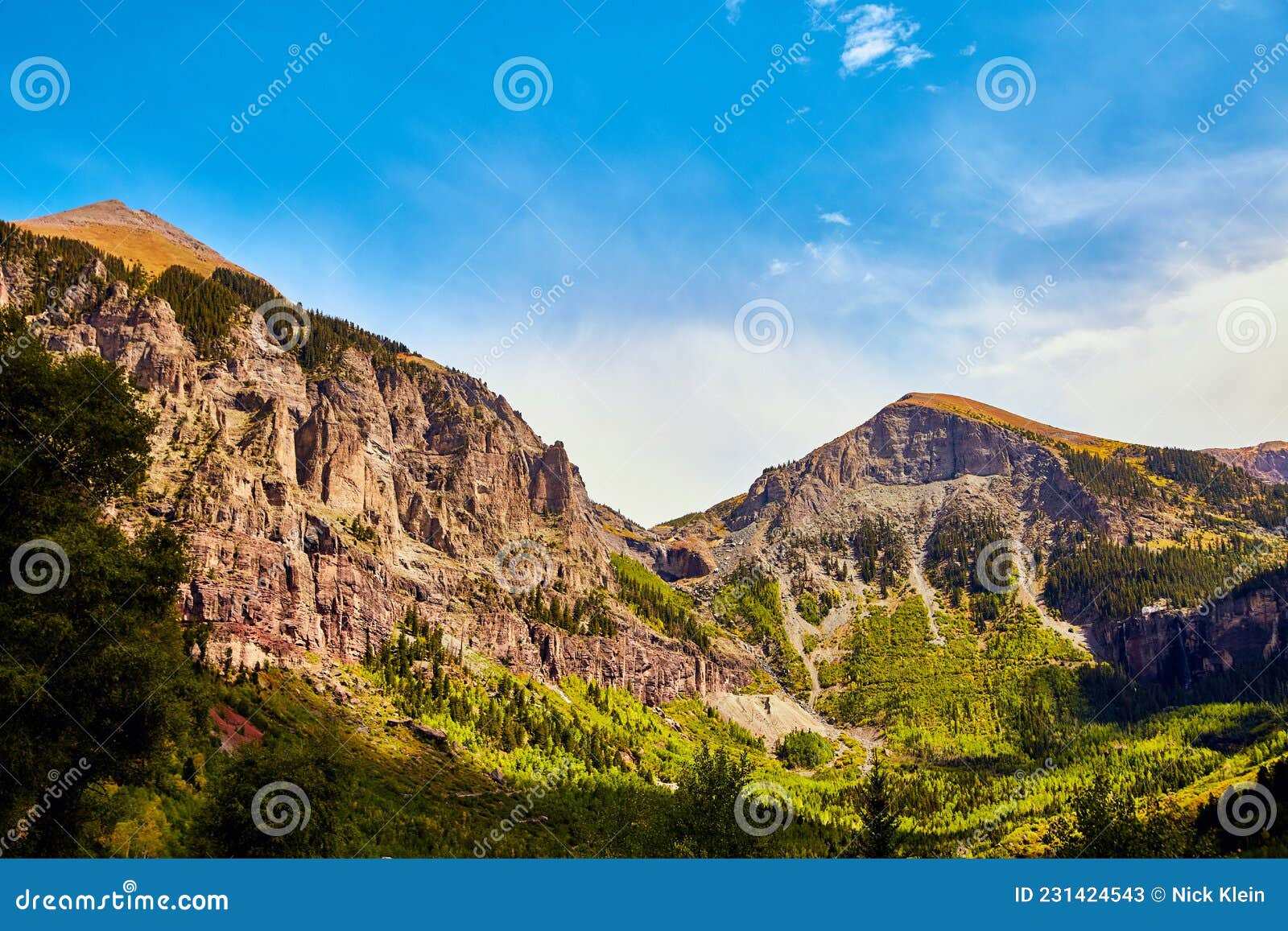 Large Open Canyon Valley Surrounded by Rocky Mountains Stock Image ...