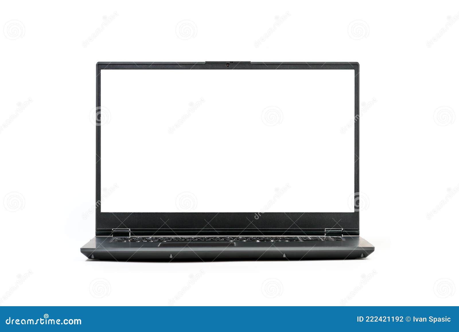 Large Open Laptop Isolated on White Background Stock Photo - Image of ...