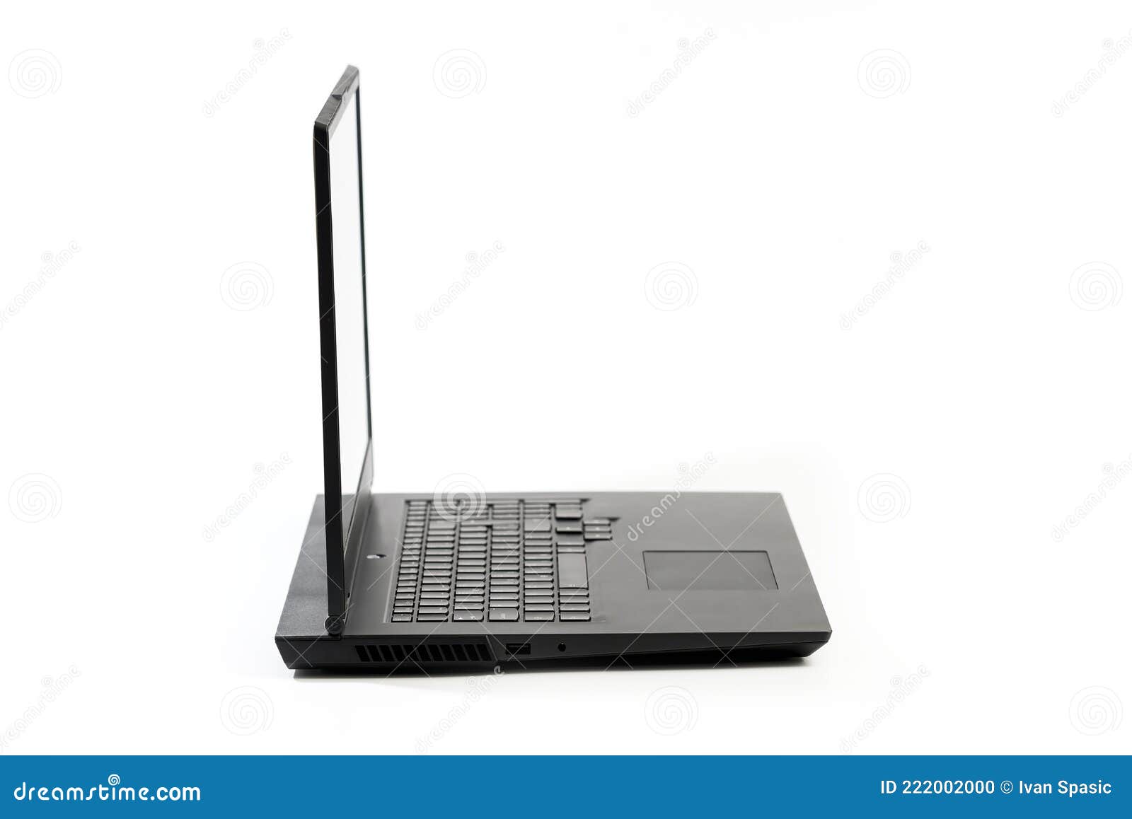 Large Open Laptop Isolated on White Background Stock Photo - Image of ...