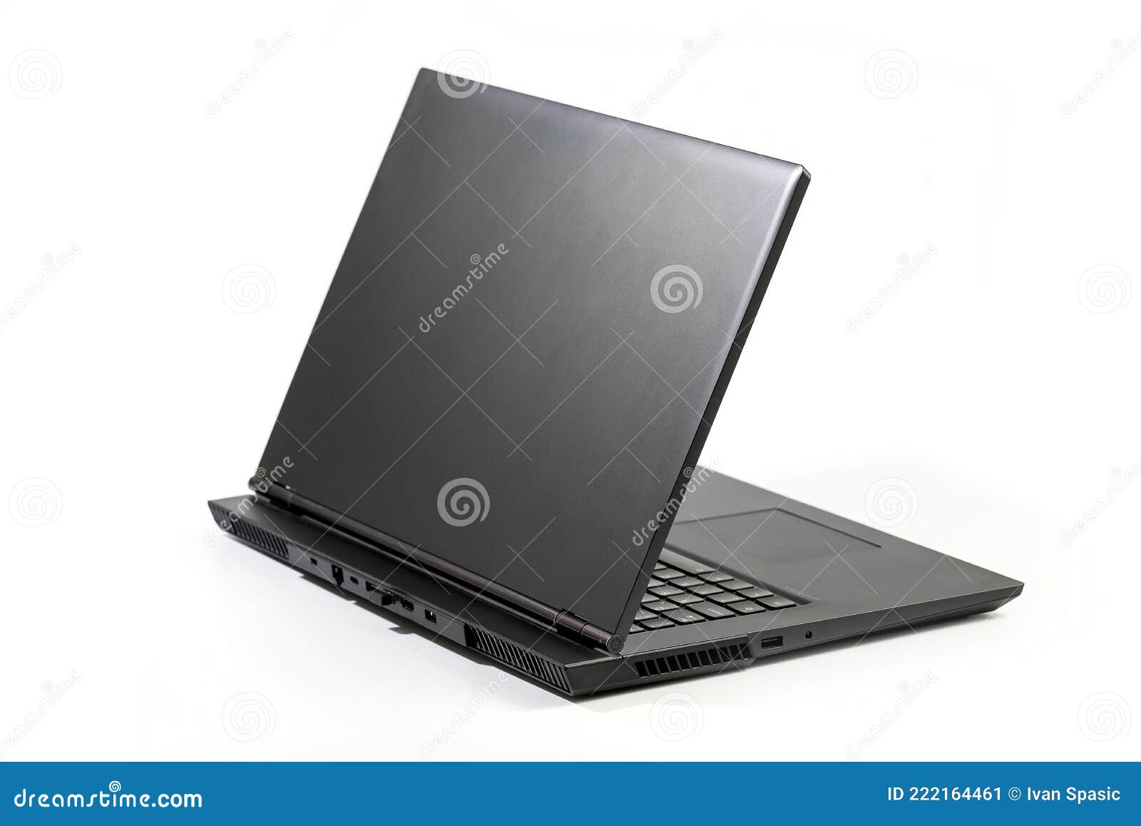 Large Open Laptop Isolated on White Background Stock Image - Image of ...