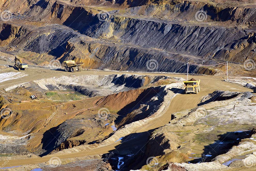 Large Open Pit Mine for Excavation and Exploitation Stock Photo - Image ...