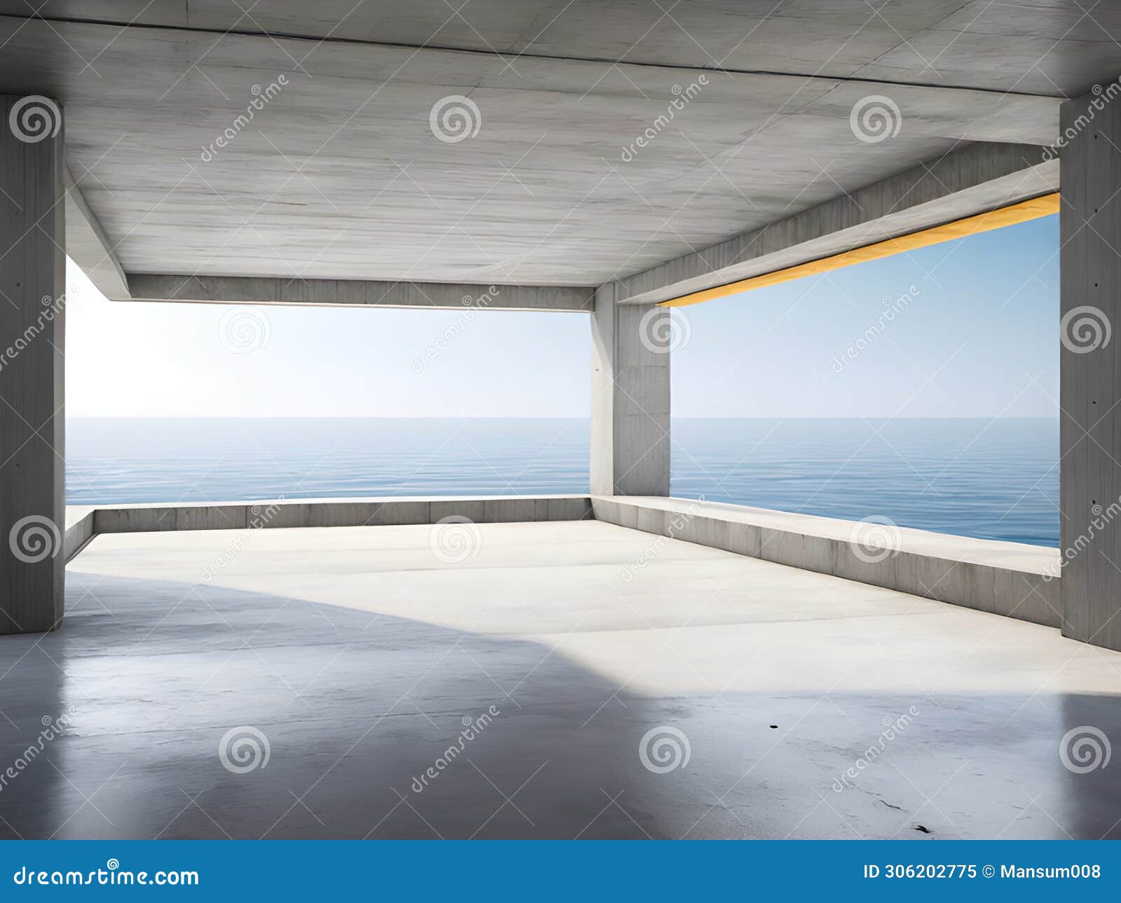 A Large Open Space with a View of the Ocean Stock Illustration ...