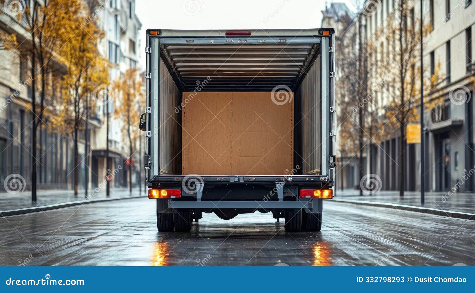 A Large Open Truck with a White Door Stock Image - Image of ...