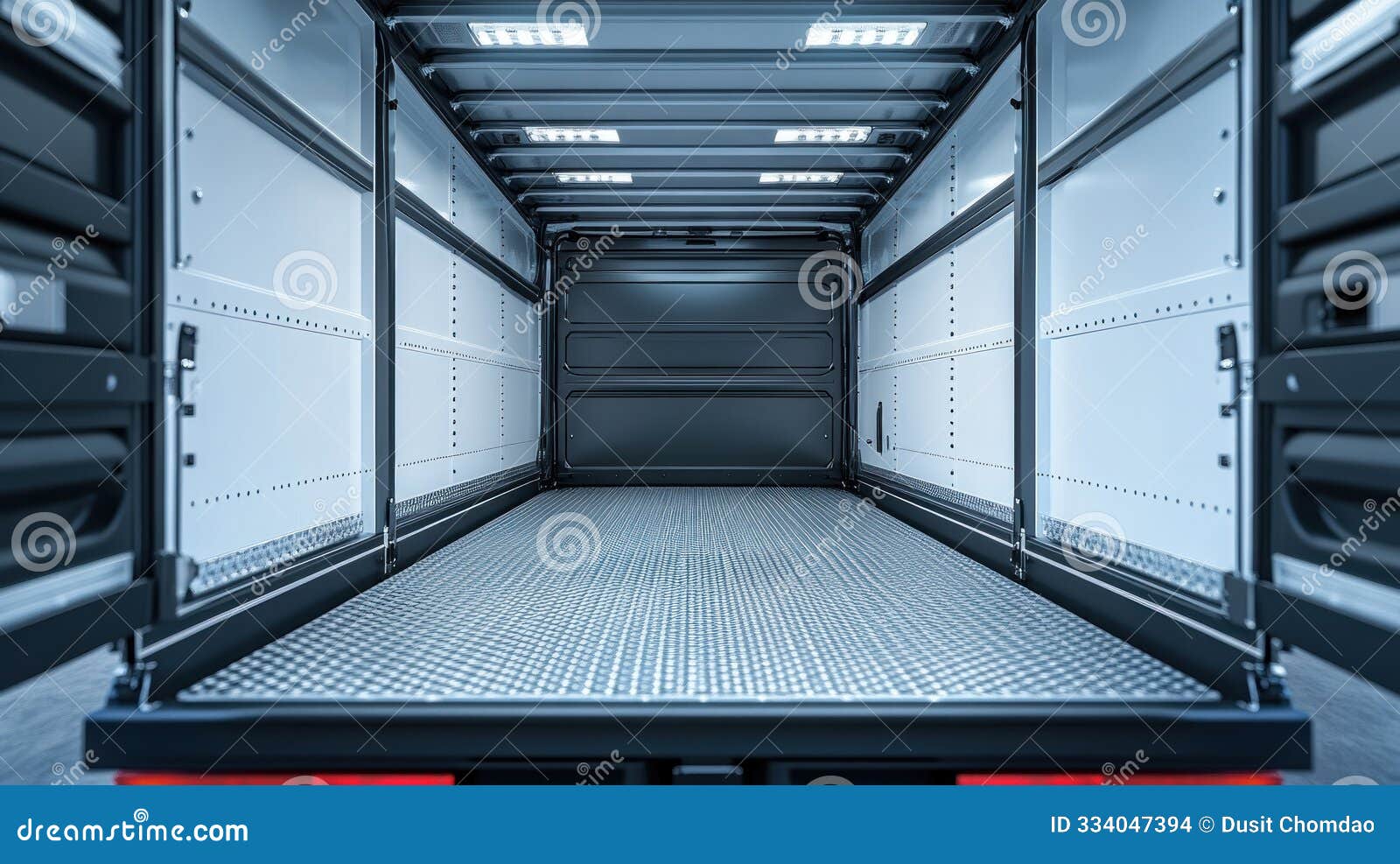 A Large Open Truck with a White Door Stock Photo - Image of cargo ...