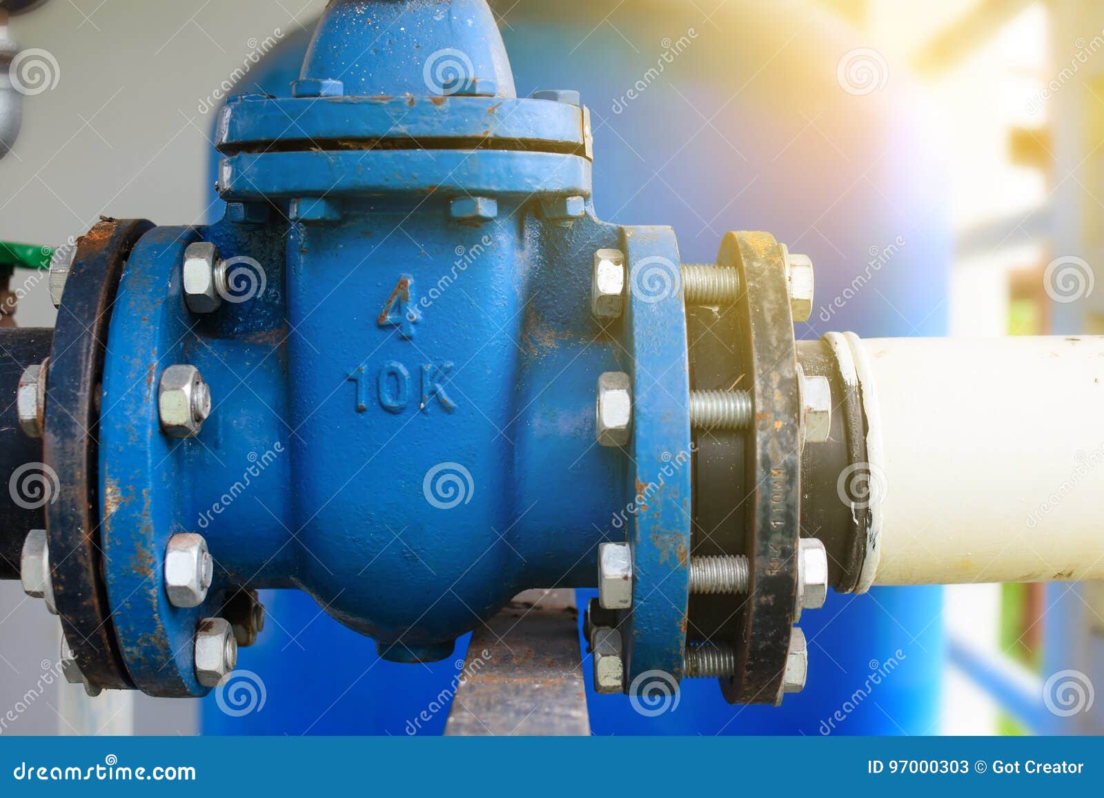 Large Open Water Shut Off, Water Supply Pipe. Stock Image - Image of ...