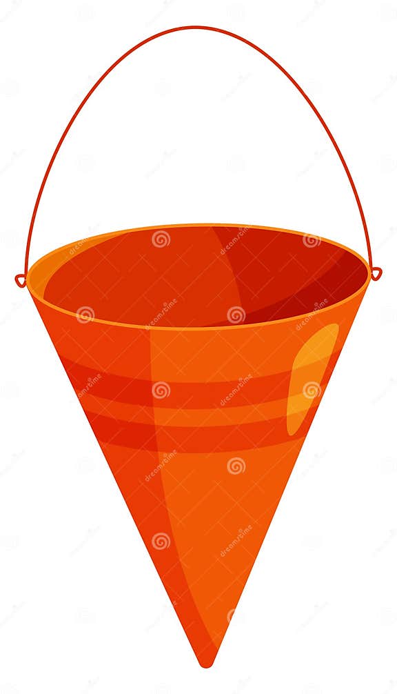 A Large Orange Cone with a Handle Stock Illustration - Illustration of ...