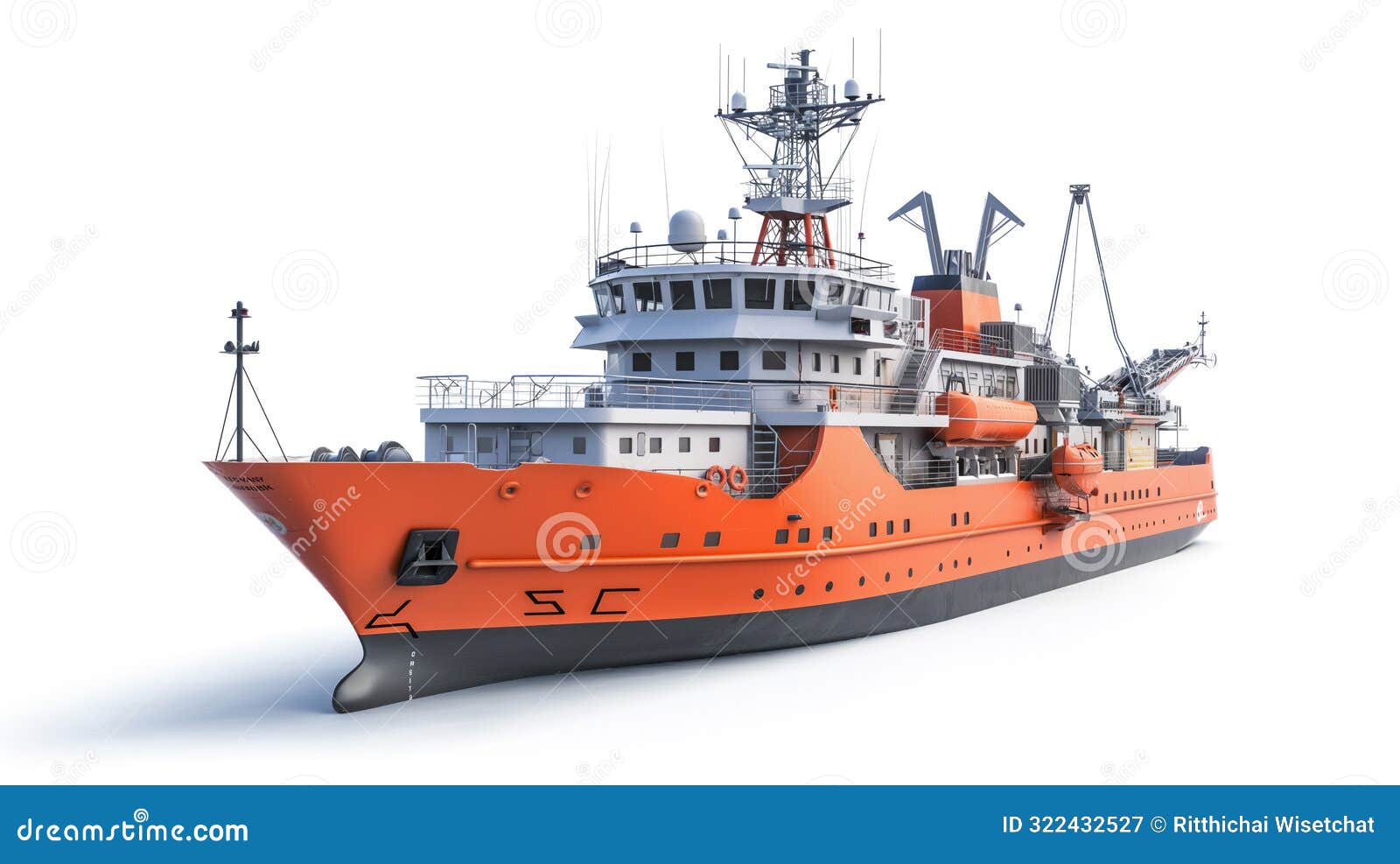 Research Ship Explores, A Huge Ship With Scientific Instruments, A ...