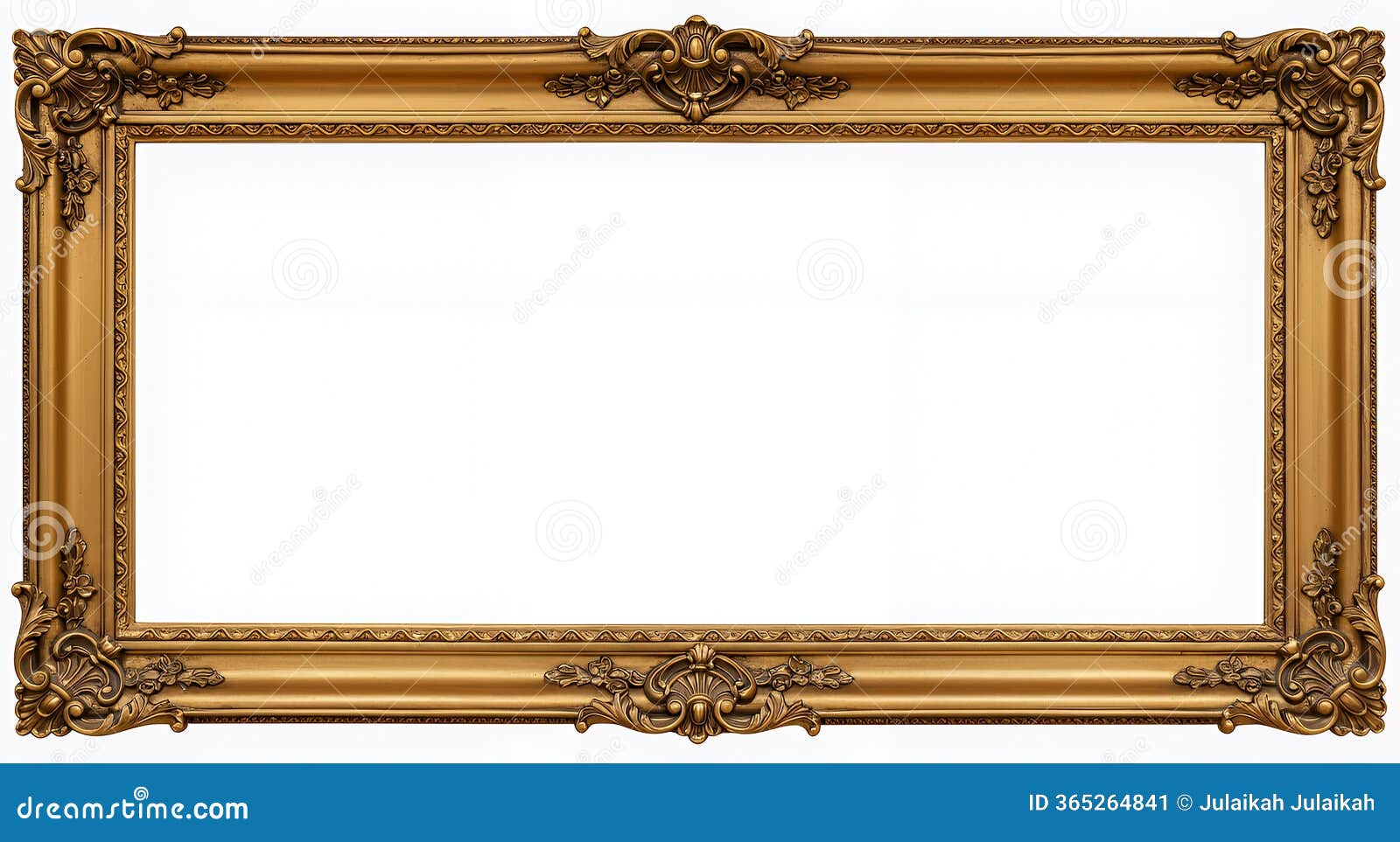 Gold Rectangular Shiny Frame With Glowing Effects Vector Illustration ...