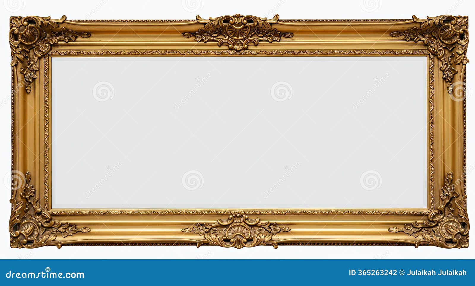 Gold Rectangular Shiny Frame With Glowing Effects Vector Illustration | CartoonDealer.com #157058614