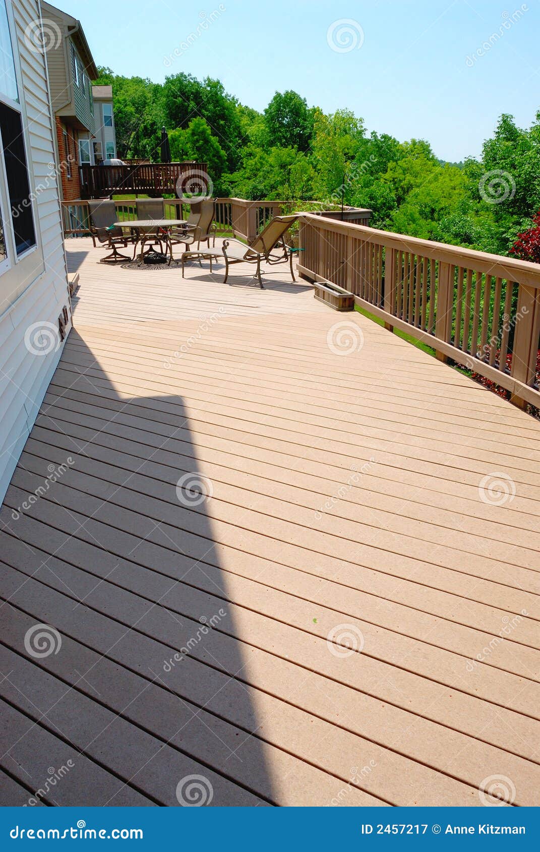 Large Outdoor Deck stock image. Image of rails, wood, large - 2457217