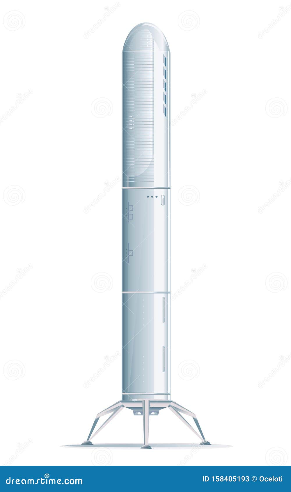 Space Rocket Standing Isolated Stock Vector - Illustration of adventure ...