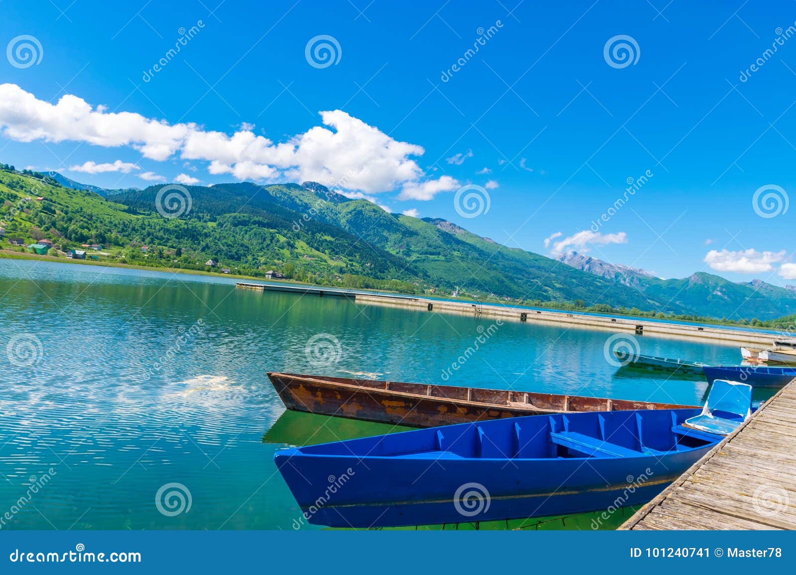 A Large Pacifying Mountain Lake Stock Image - Image of fresh, plav ...