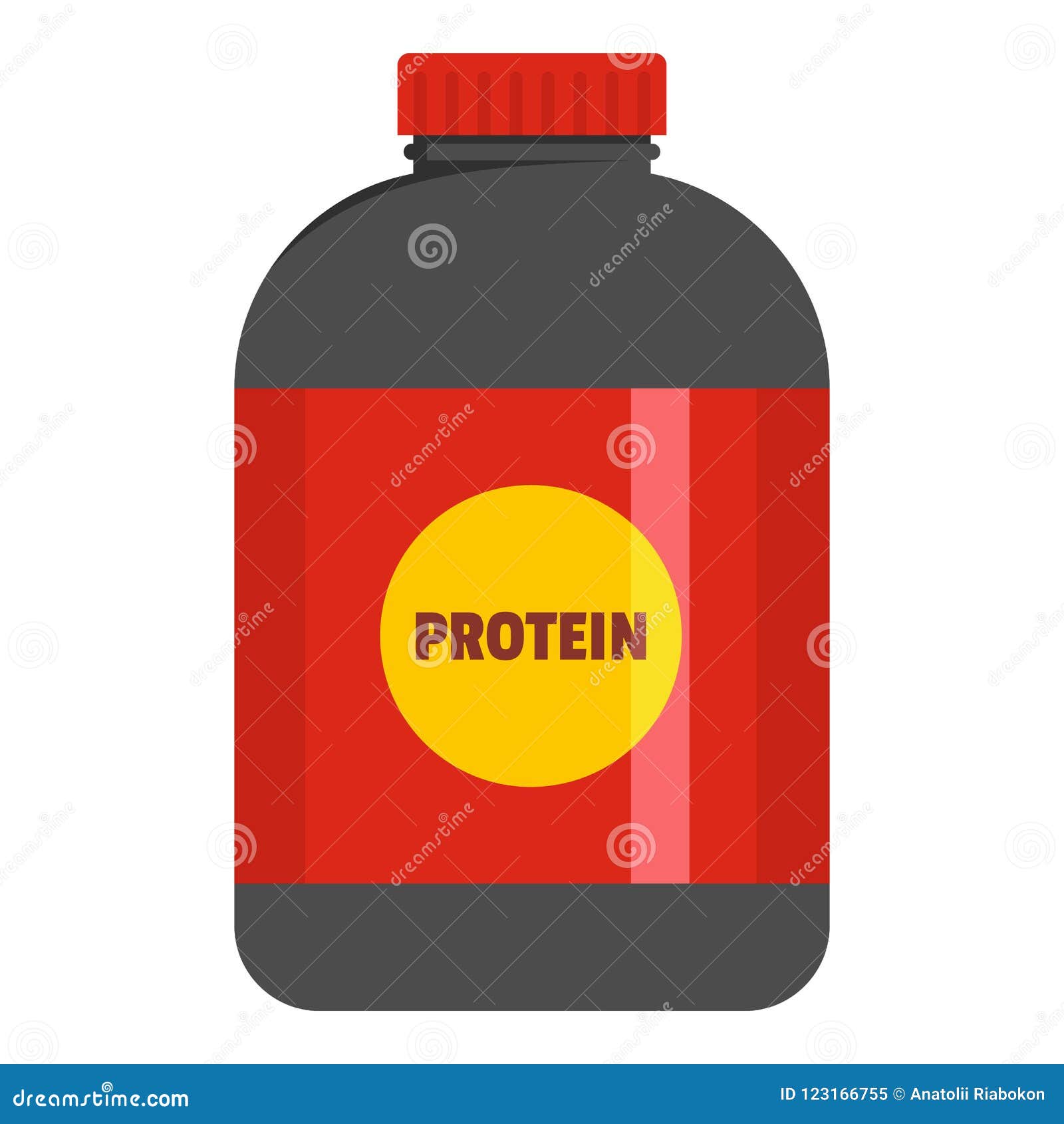 Large Pack of Protein Icon, Flat Style. Stock Illustration ...
