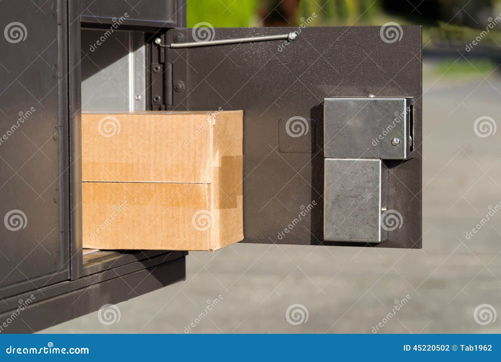 Large Package Inside of Postal Mailbox Stock Photo - Image of arrive ...
