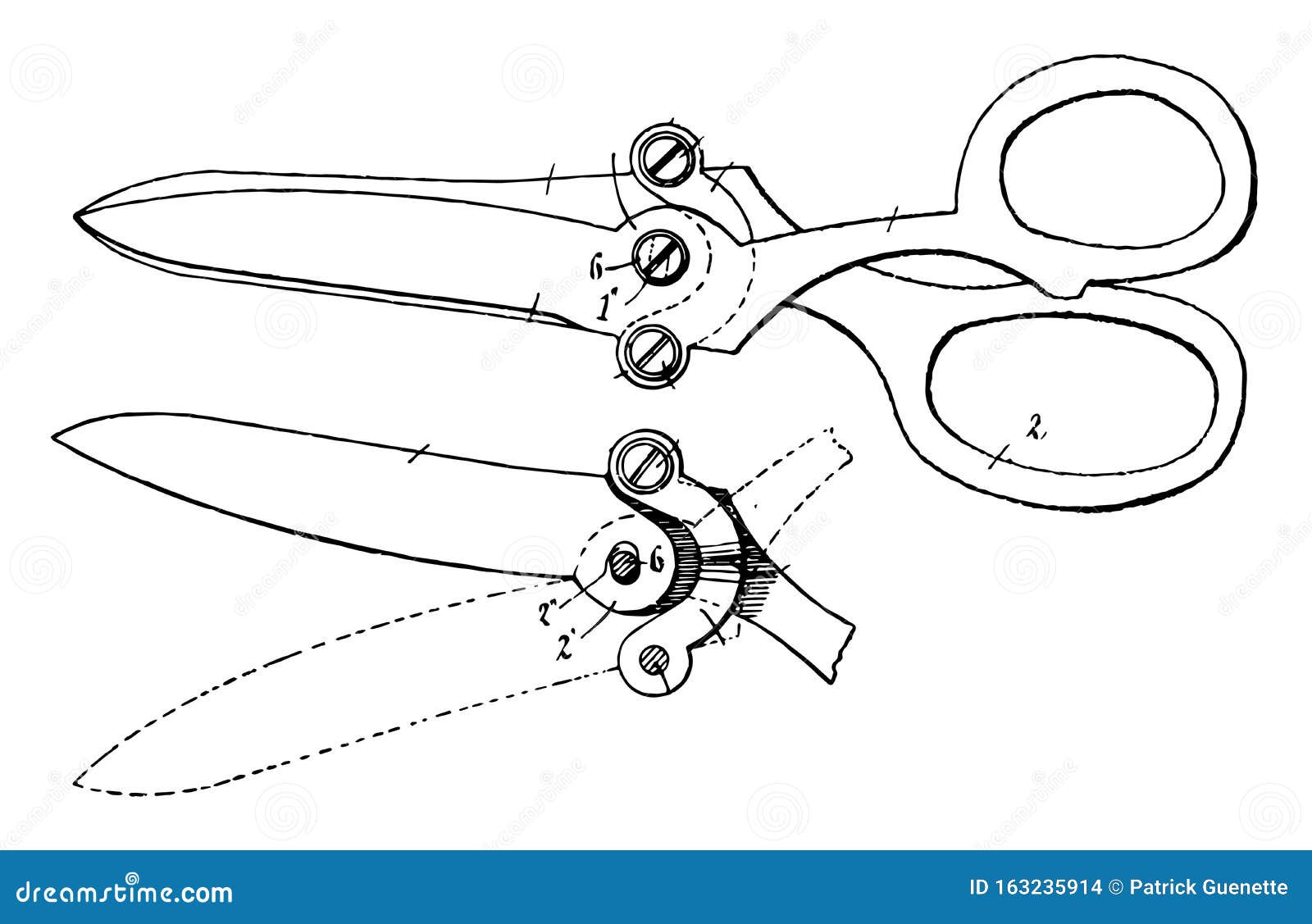 Large Pair of Scissors Vintage Illustration Stock Vector - Illustration ...