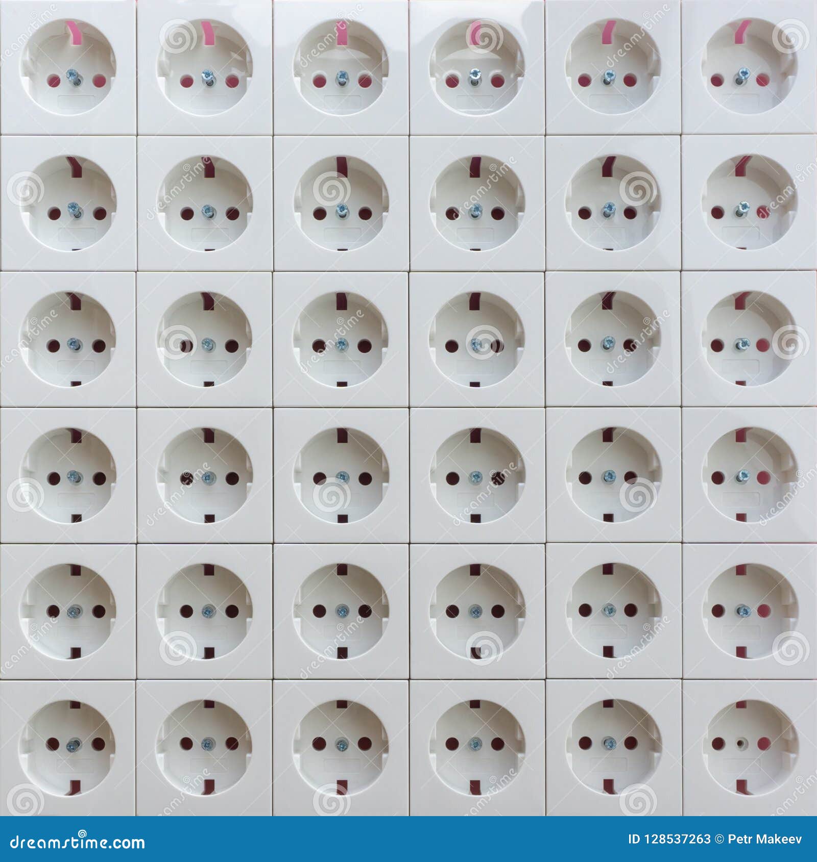 Large Panel of Electrical Socket Outlets Texture Stock Image - Image of ...