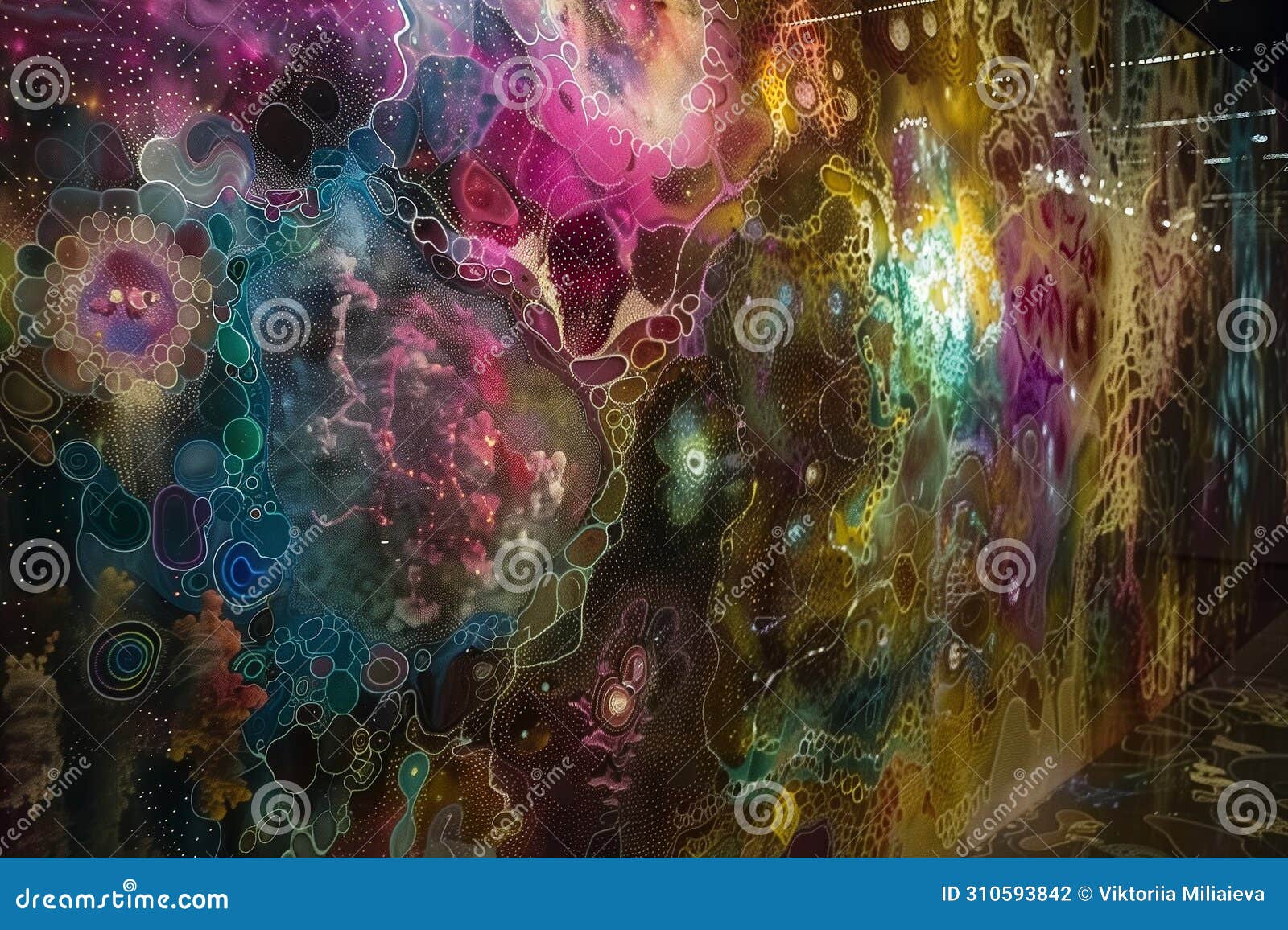 Large Panel: Microscopic World, Cosmic Nebula, Patterns Go from Hot ...