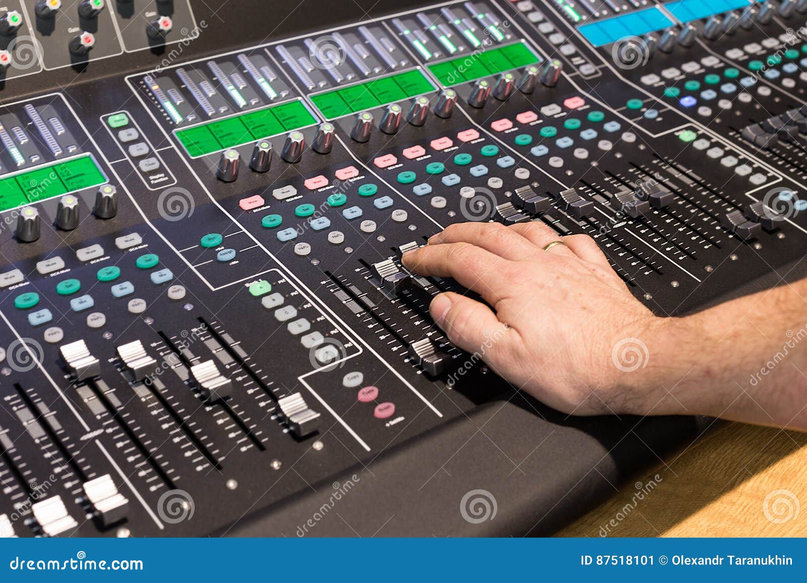 Large Panel of the Stage Controller with Screens Stock Image - Image of ...