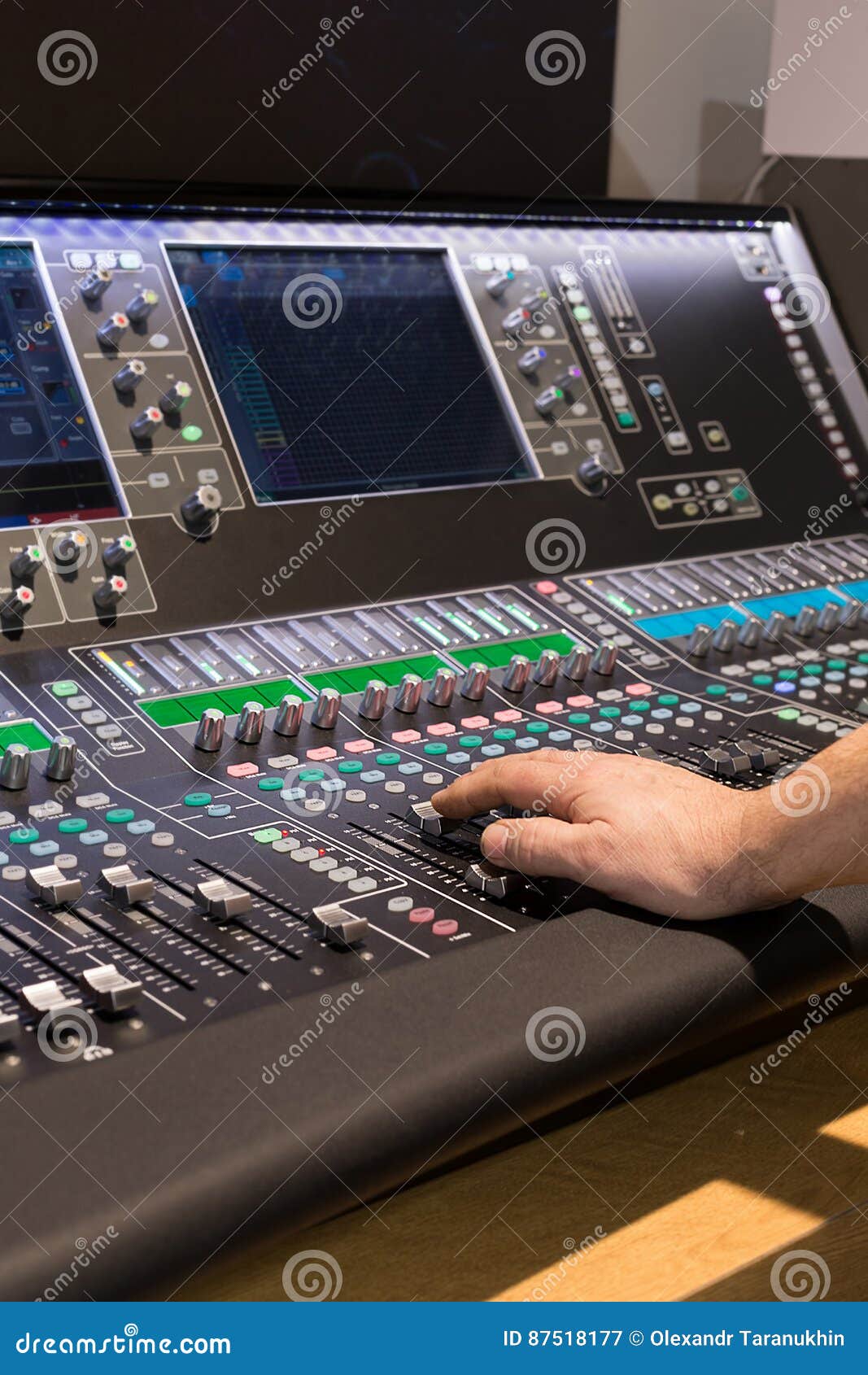 Large Panel of the Stage Controller with Screens Stock Image - Image of ...