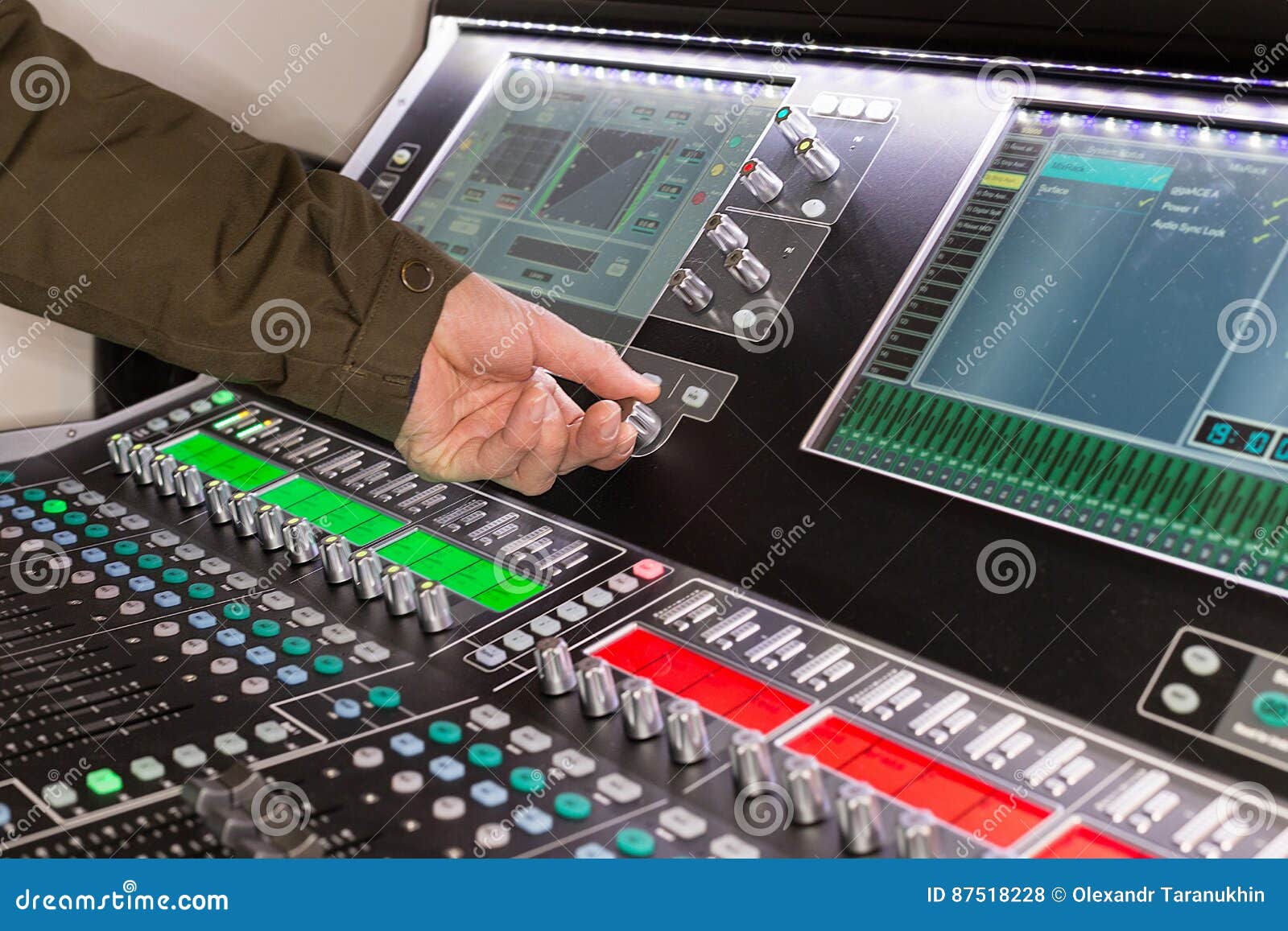Large Panel of the Stage Controller with Screens Stock Photo - Image of ...
