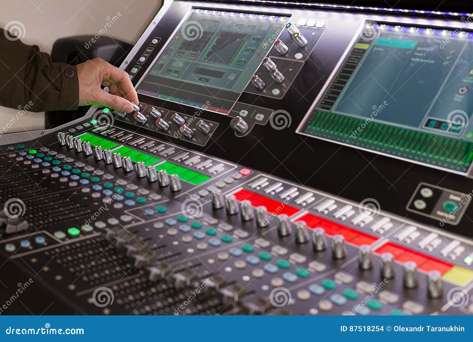 Large Panel of the Stage Controller with Screens Stock Photo - Image of ...