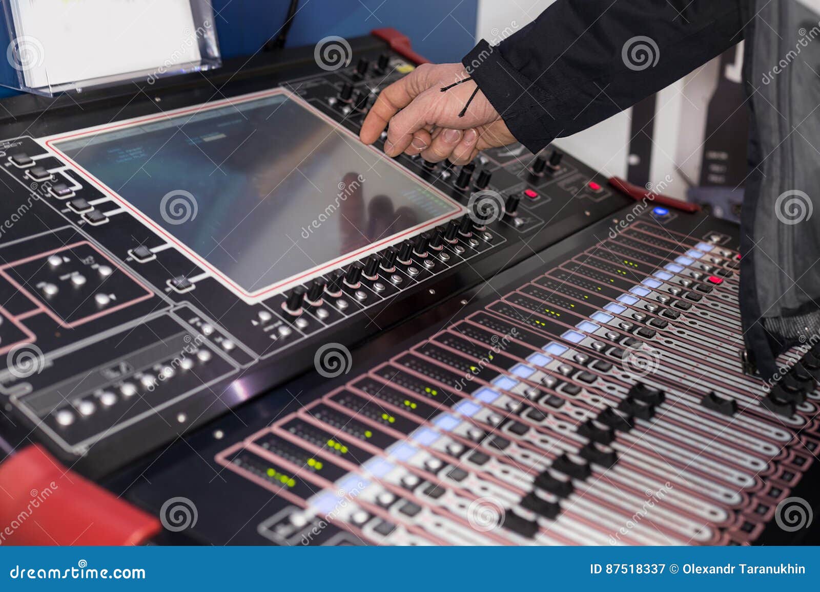 Large Panel of the Stage Controller with Screens Stock Image - Image of ...