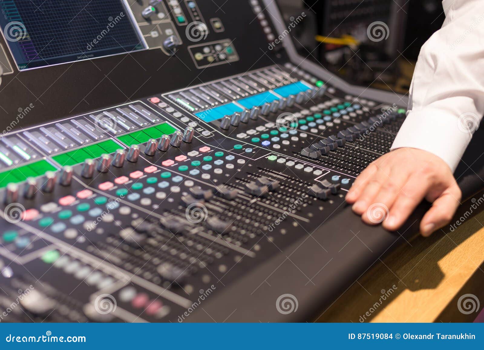 Large Panel of the Stage Controller with Screens Stock Photo - Image of ...