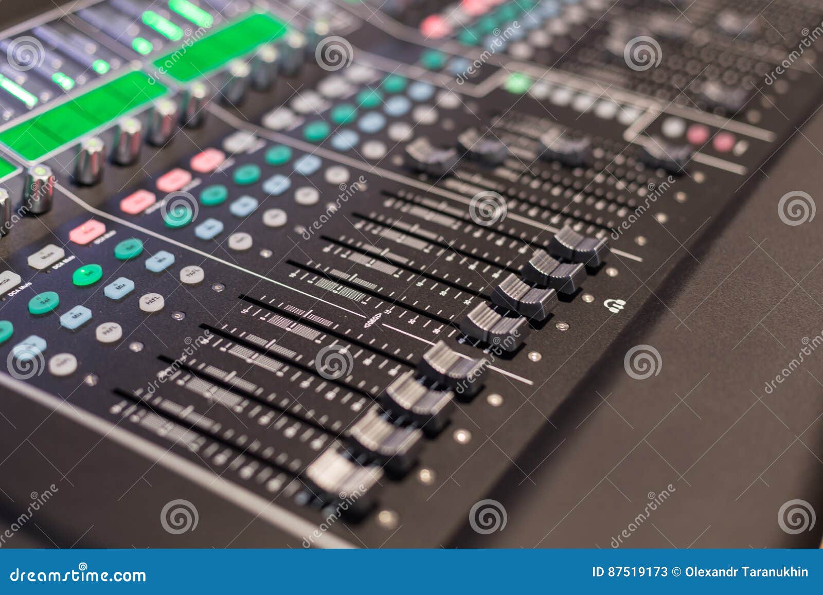 Large Panel of the Stage Controller with Screens Stock Image - Image of ...