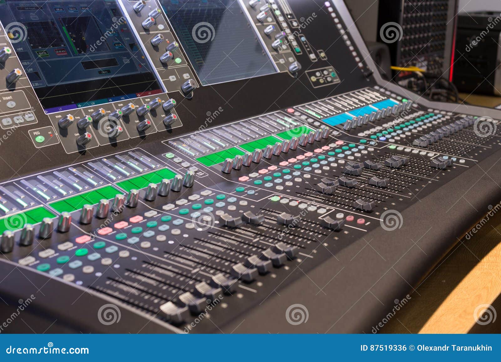 Large Panel of the Stage Controller with Screens Stock Photo - Image of ...
