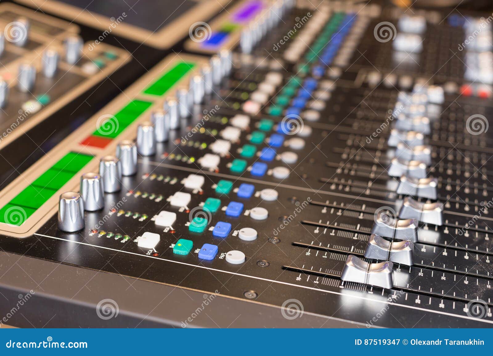 Large Panel of the Stage Controller with Screens Stock Image - Image of ...
