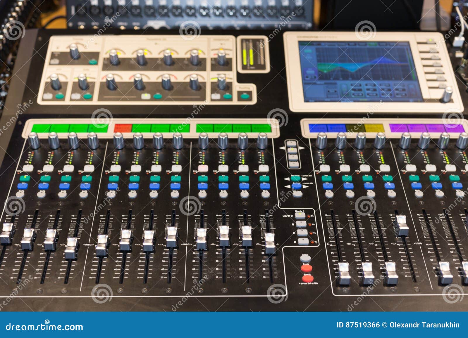Large Panel of the Stage Controller with Screens Stock Photo - Image of ...